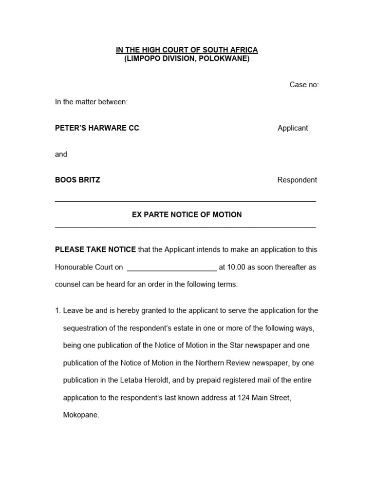 Motion Substituted Service | PDF | Common Law | Separation Of Powers