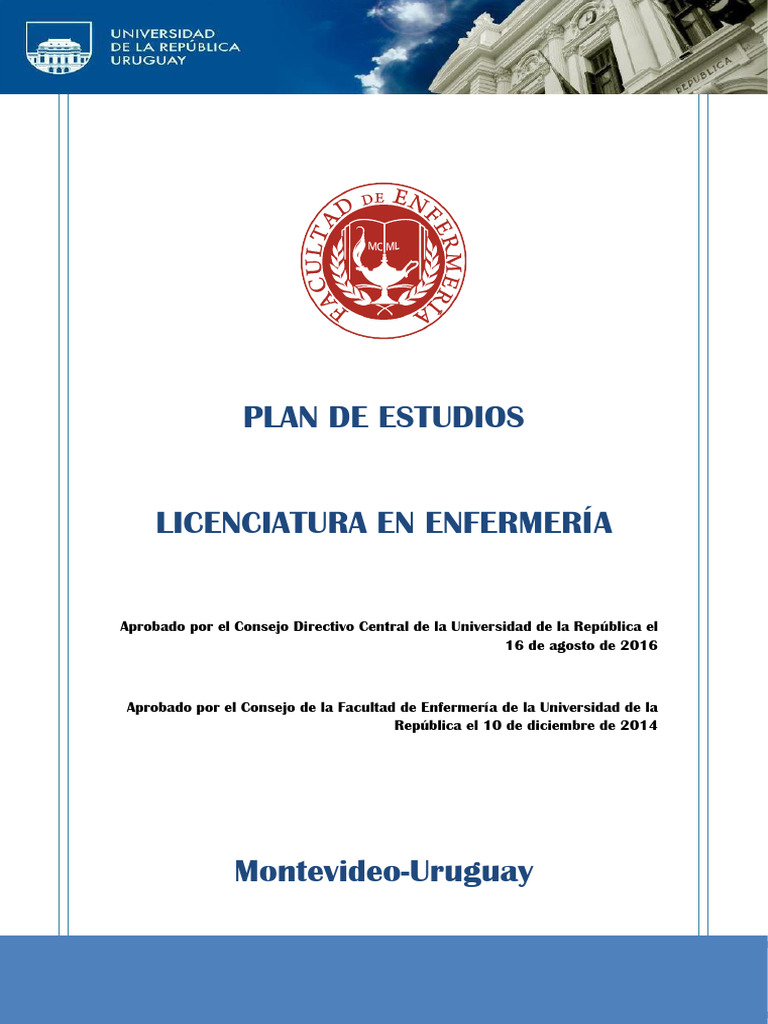Plan de Estudios Enfermería 2016 | PDF | Plan de estudios | Enfermería