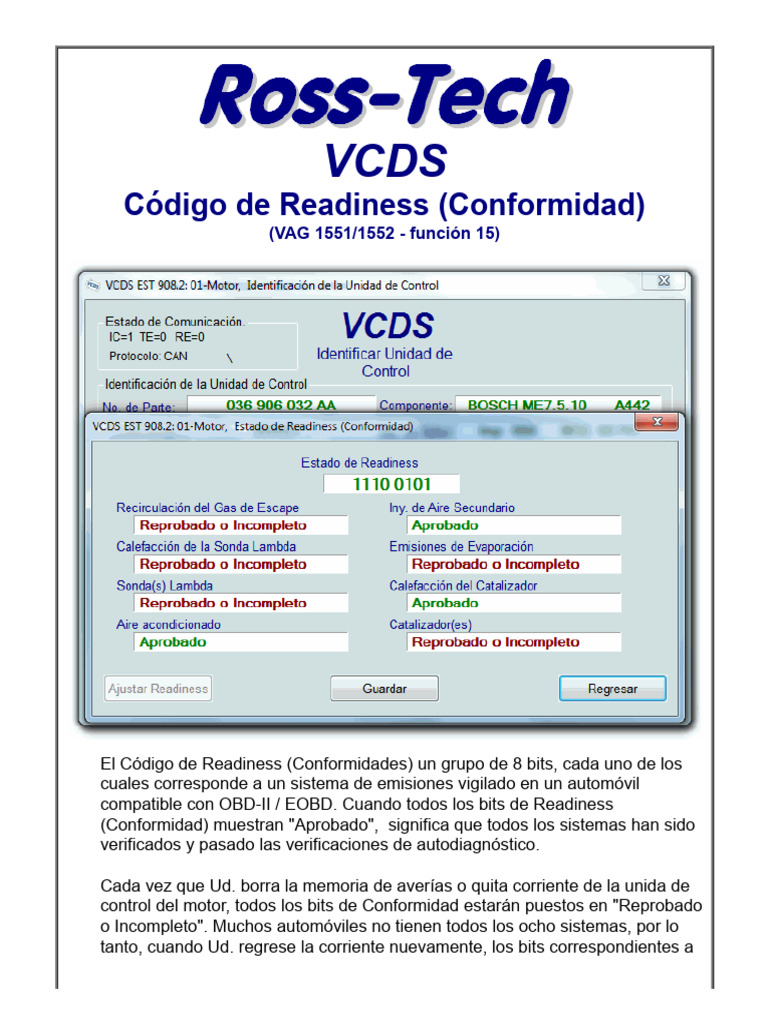 VCDS - Código de Conformidad (Readiness) | PDF