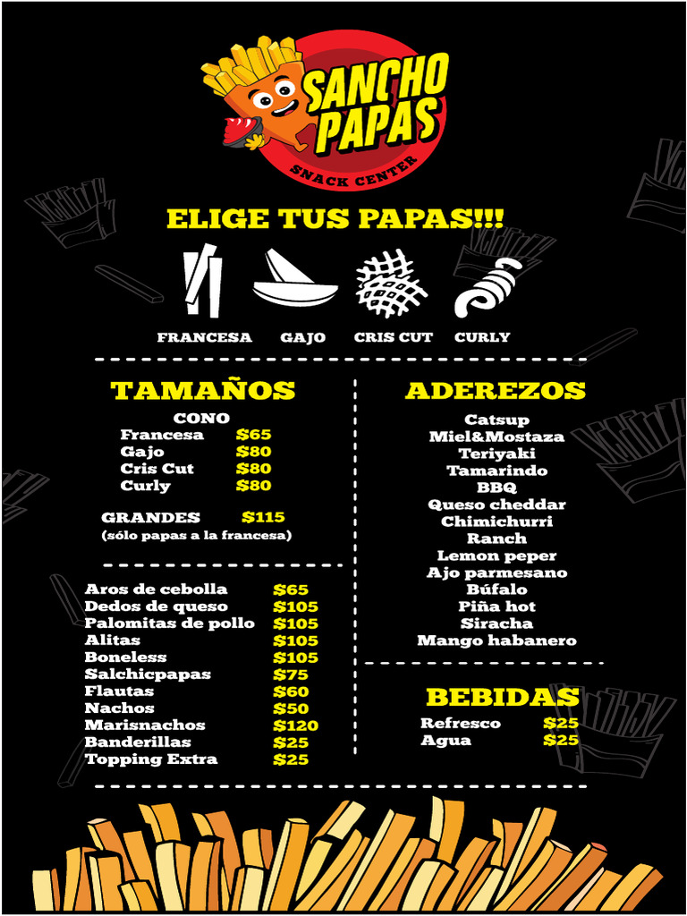 Menu Sancho Papas Final Ok Curvas | PDF