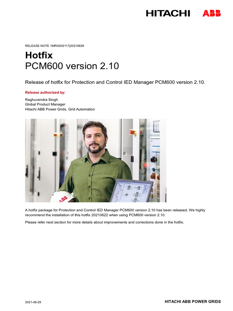 1MRG502117 - en - A - PCM600 Version 2.10 Hotfix 20210622 Release Note ...