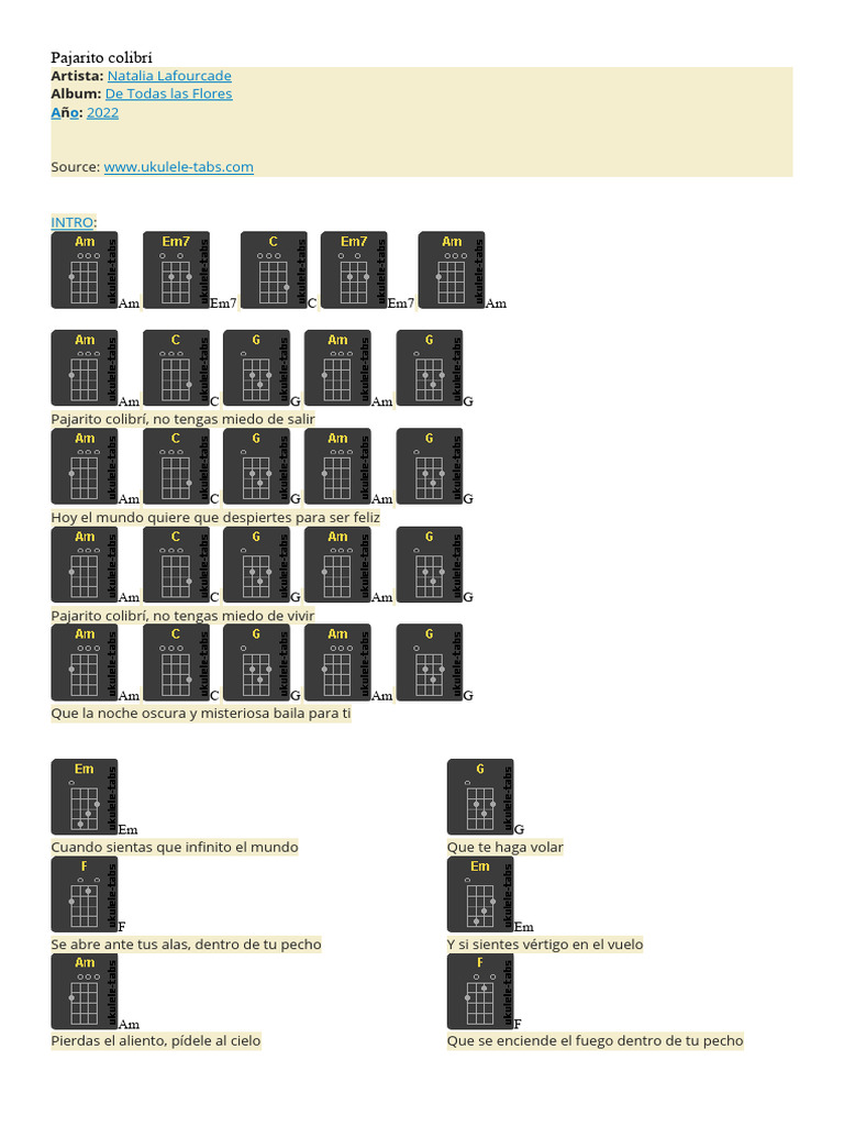 Pajarito Colibrí | PDF