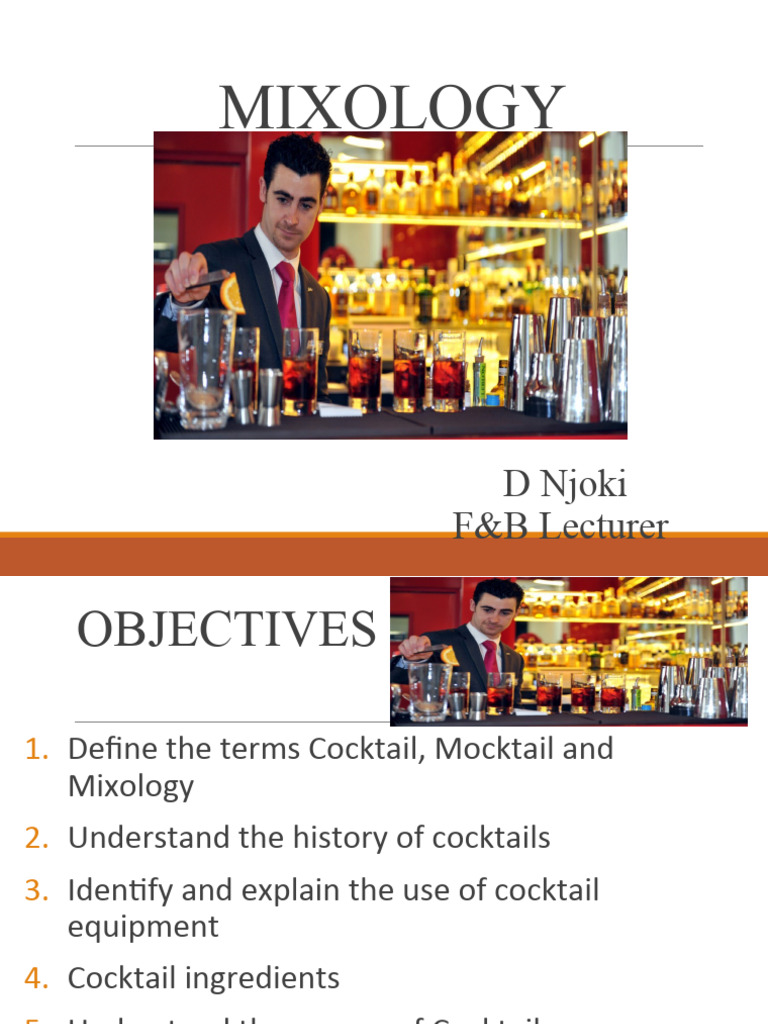 Introduction To Mixology 2023 | PDF | Drink | Cocktails