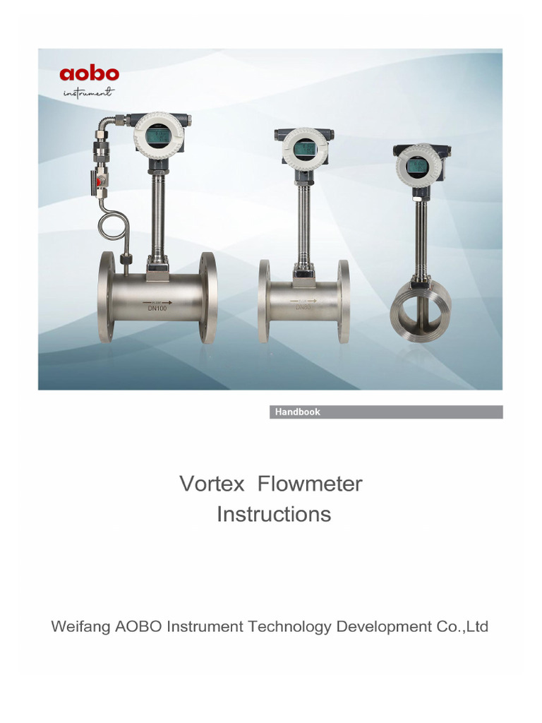 The Datasheet of The Vortex Flowmeter | PDF | Flow Measurement | Density