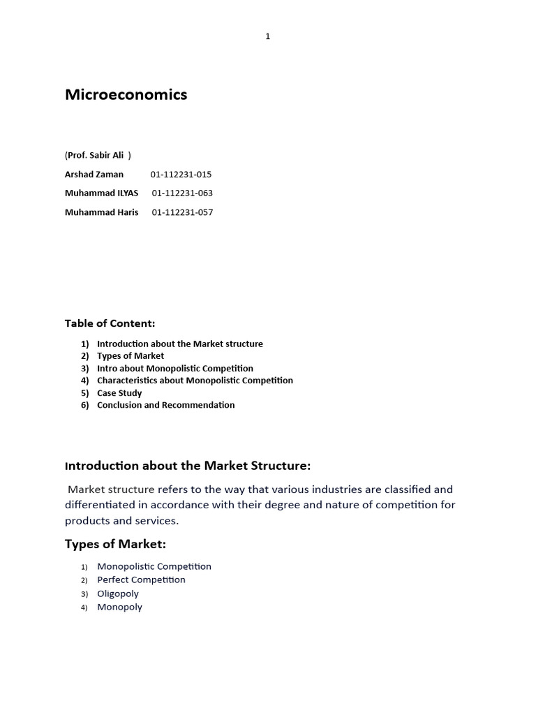 Economics Final Project | PDF | Monopoly | Oligopoly