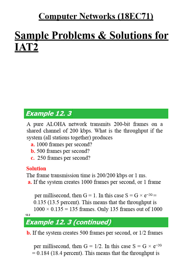ALOHA Network Throughput Calculations | PDF | Computer Engineering ...