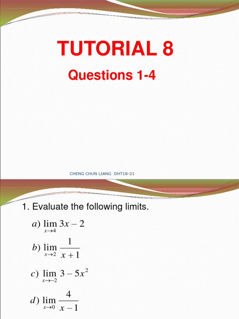 Tutorial 8 Q1-4 | PDF