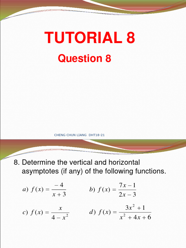 Tutorial 8 Q8 | PDF | Asymptote | Mathematical Analysis
