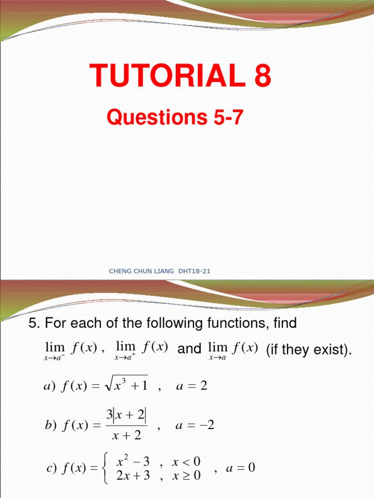 Tutorial 8 Q5-7 | PDF