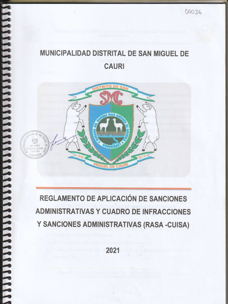 Reglamento de Aplicacion de Sanciones Administrativas y Cudro de ...