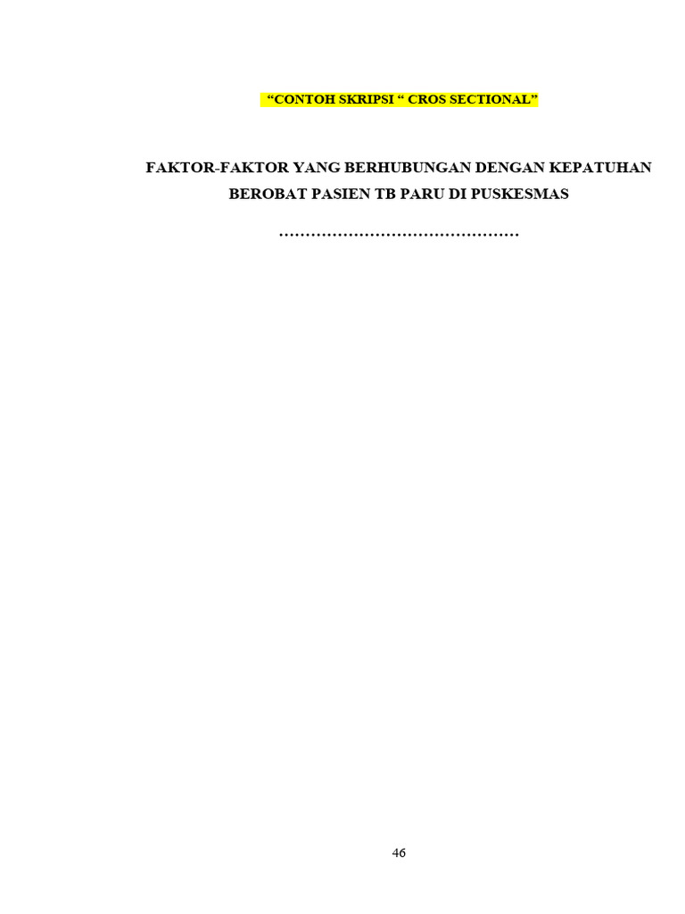 SPH - Contoh Skripsi Cros Sectional 2024 | PDF