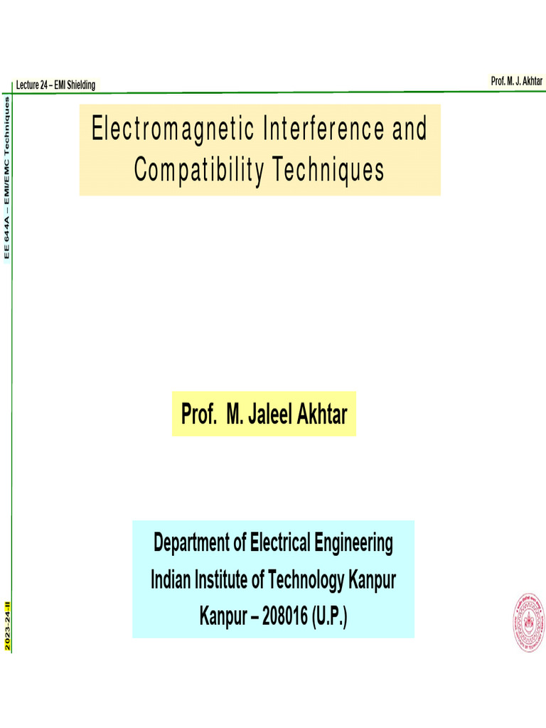 Lecture24 | PDF | Electromagnetic Interference | Electromagnetic Compatibility