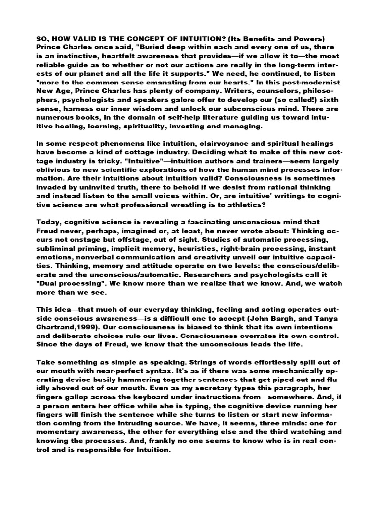 Intuition | PDF | Intuition | Thought