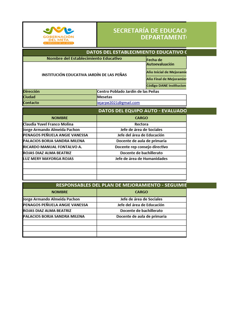 Formato Ae y Pmi 2023 Gestión Directiva | PDF | Institución | Comunidad
