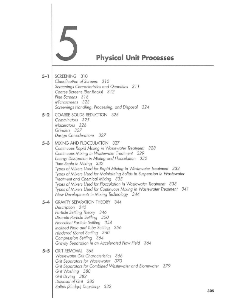 Chapter 5. Physical Unit Processes - WETRR - 148 PG | PDF Chapter 5. Physical Unit Processes - WETRR - 148 PG | PDF