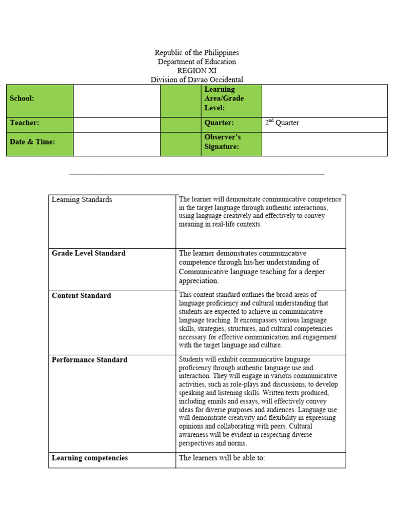 Lesson Plan Elt 122CLT | PDF | Learning | Language Education