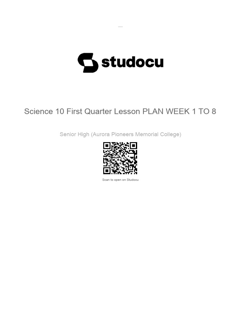 Science 10 First Quarter LP Week 1 To 8 | PDF | Plate Tectonics | Volcano