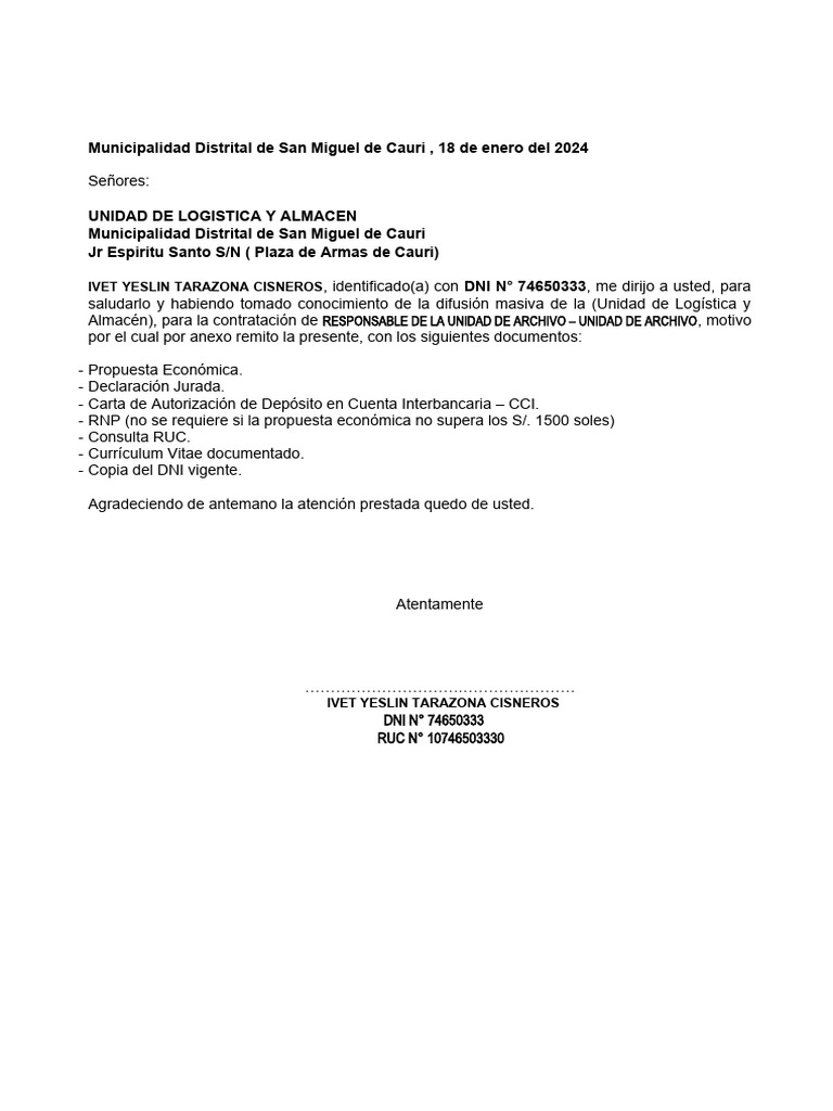 NUEVO FORMATOS DD - JJ - CCI - Modelo Cauri | PDF