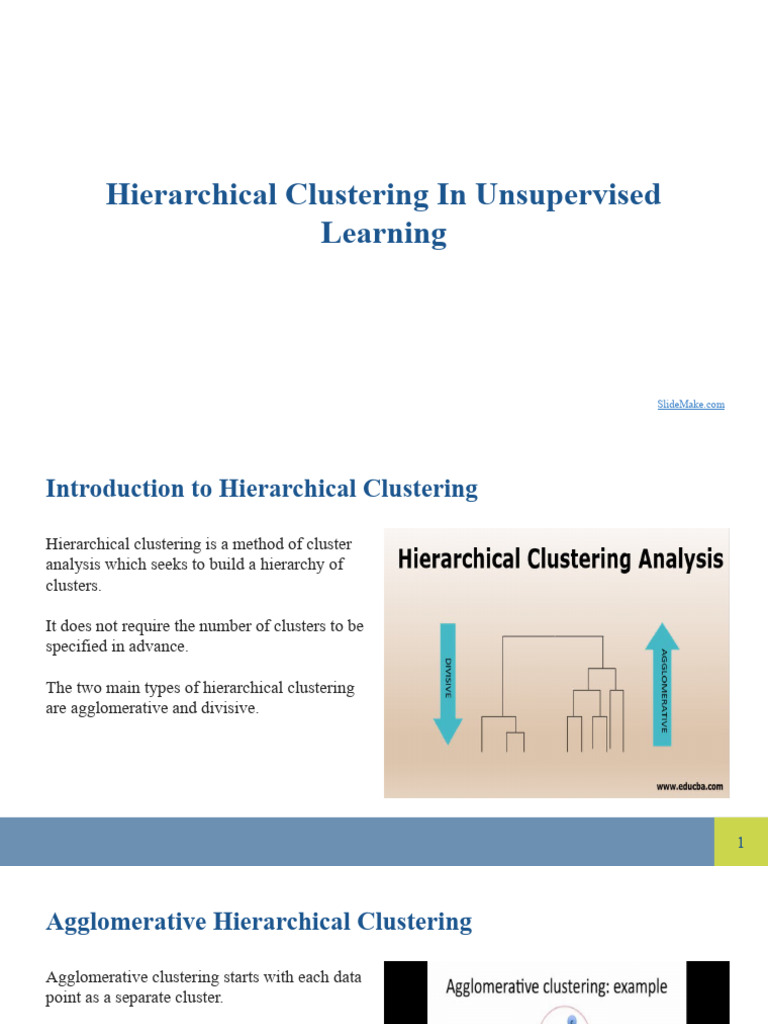Hierarchical Clustering in Unsupervised Learning | PDF | Cluster Analysis | Statistical ...