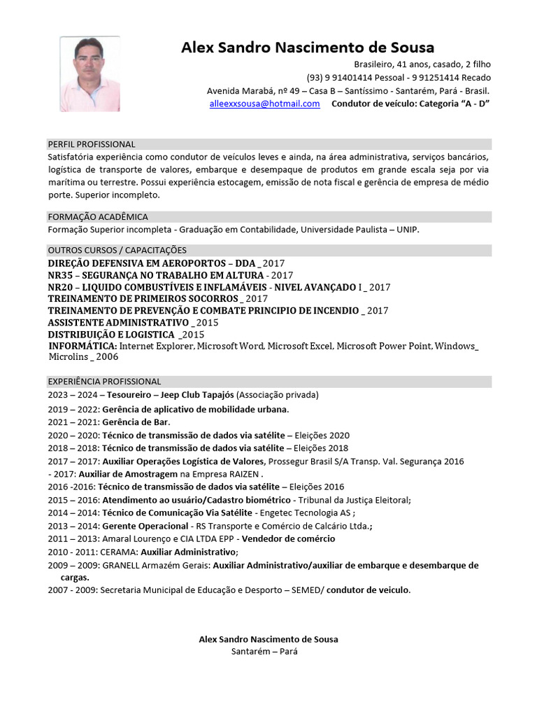Currículo Alex Atualizado | PDF | Brasil