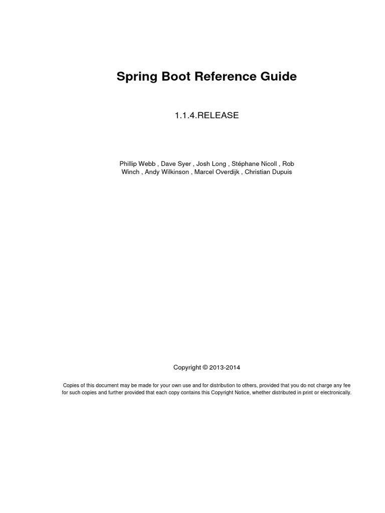 Spring Boot Reference | Download Free PDF | Software | Information ...
