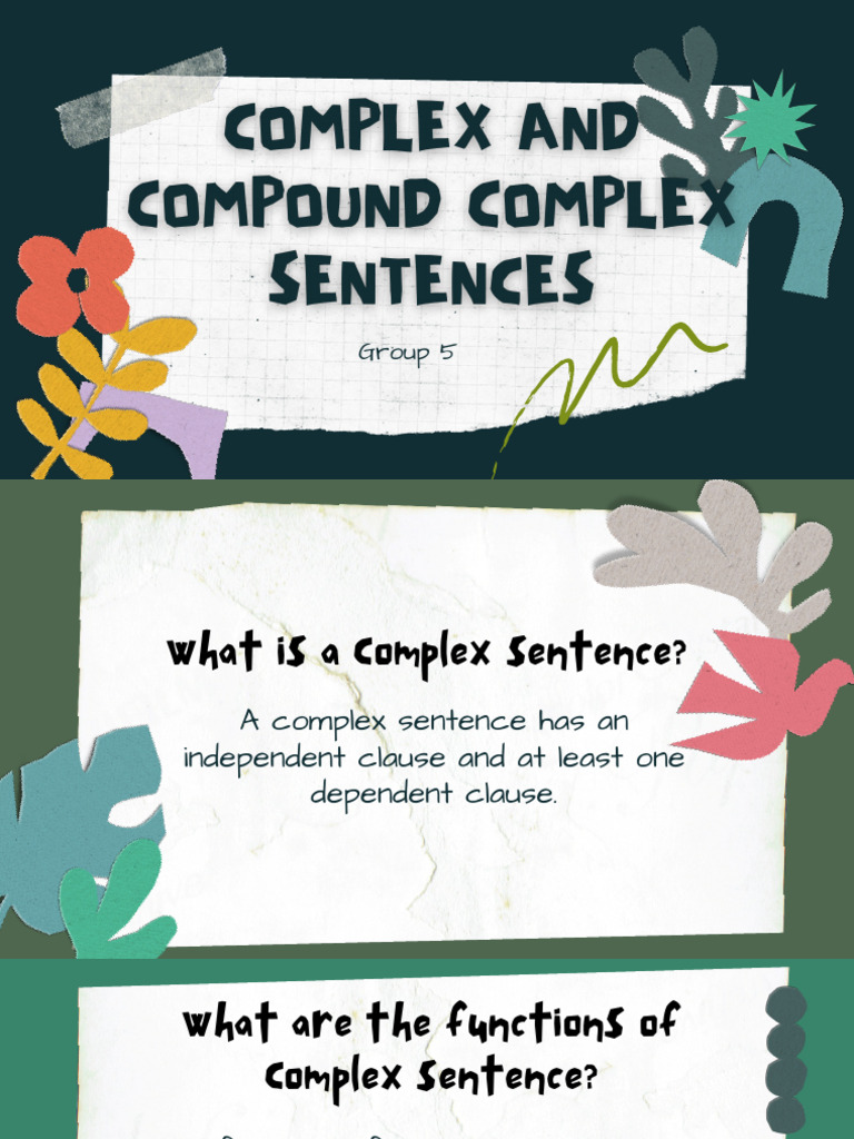 Complex and Compound Complex Sentences | PDF | Linguistic Typology ...