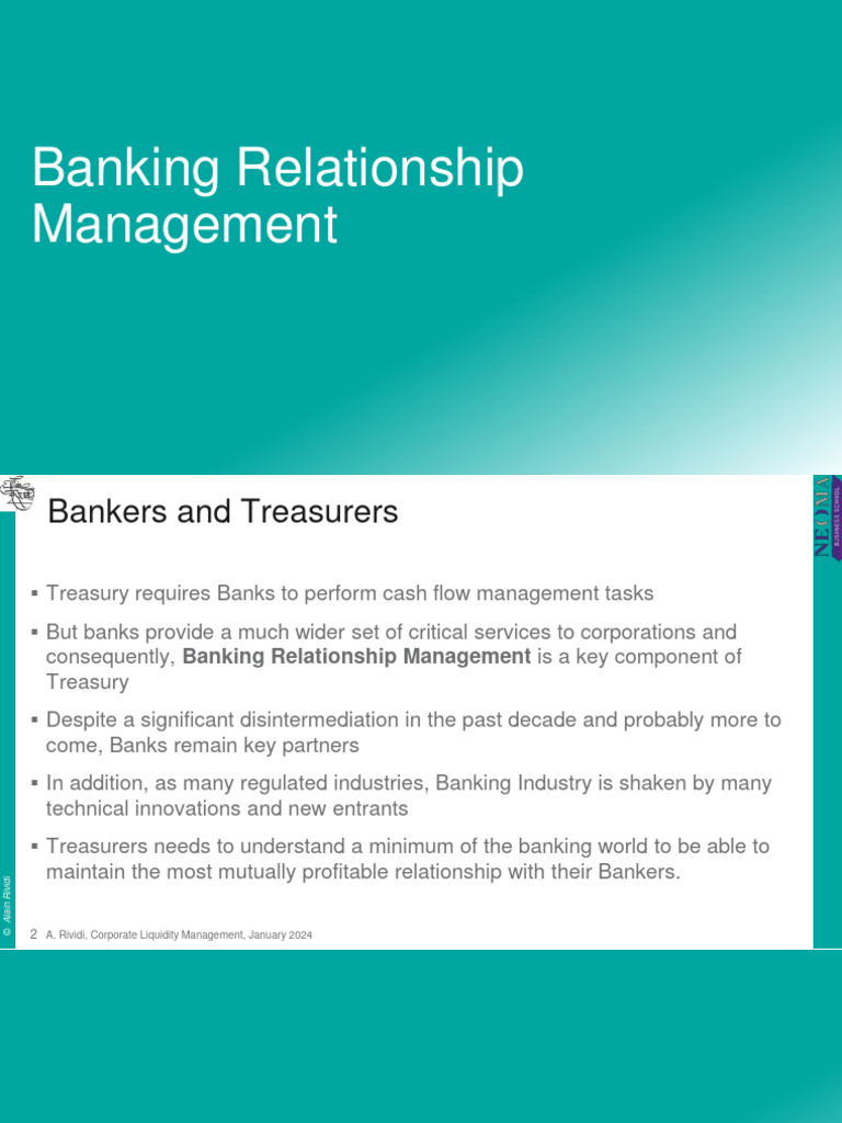 Banking Relationship Management Insights | PDF | Banks | Market Liquidity