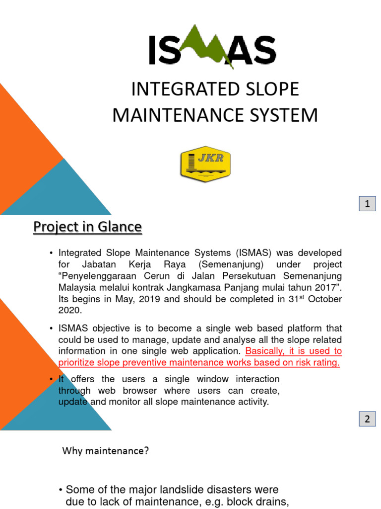 Knowledge Sharing - Integrated Slope Maintenance System (ISMAS) | PDF ...