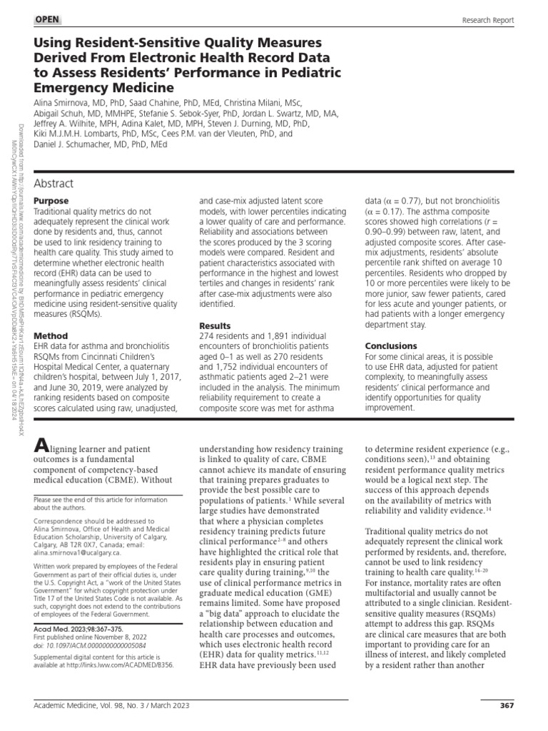Using Resident Sensitive Quality Measures Derived.22 | PDF | Electronic ...