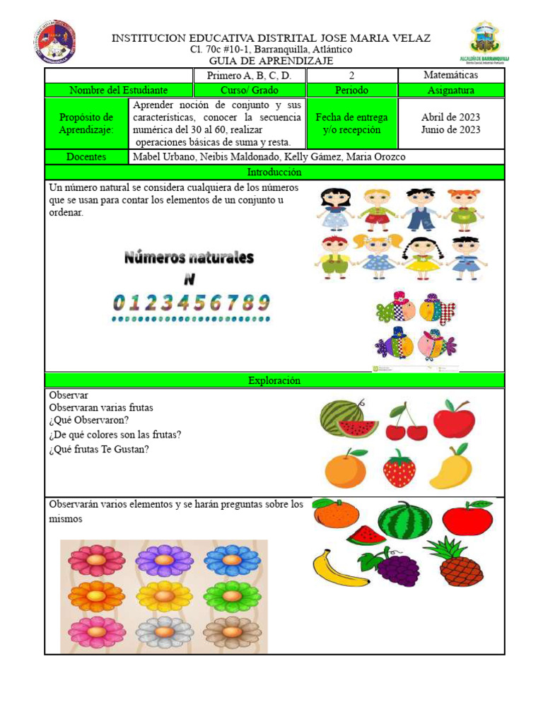 Guia de Matematica 2 Periodo Mabel | PDF | Conjunto (Matemáticas ...