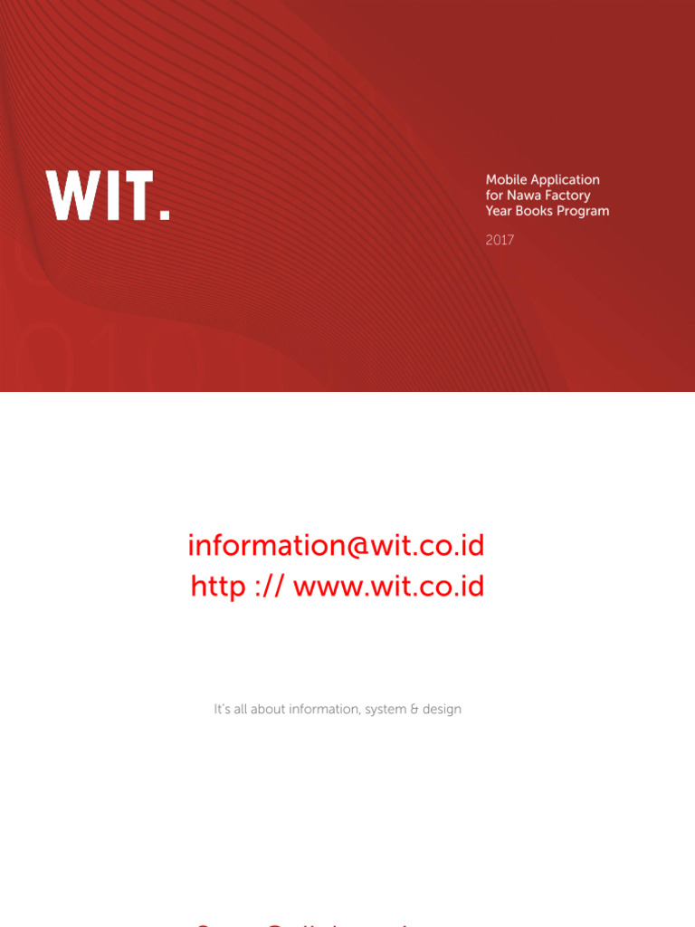 WIT Mobile Division - Nawa Factory - YearBook Apps | PDF