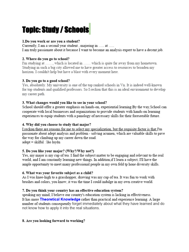 Ielts Topic | PDF | Experience | Theory