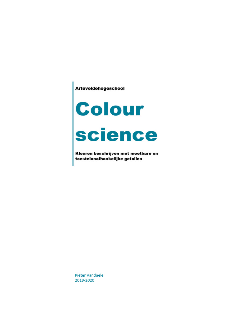 Cursus Colour Science | PDF