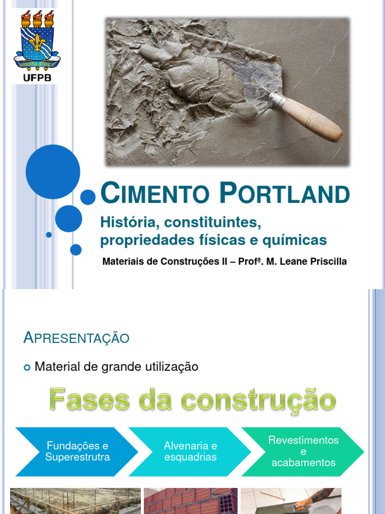Aula 6 - Cimento Portland - Materiais de Construo II | Download grátis ...