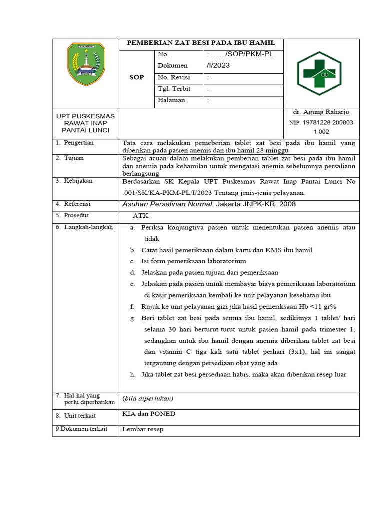 SOP Pemberian FE (EDIT ETY) | PDF