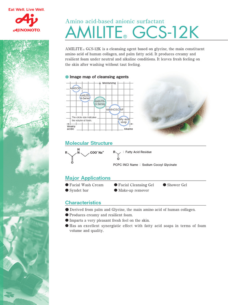 Ajinomoto Brochure AMILITE GCS 12K E 200729 | PDF | Sodium Hydroxide | Acid