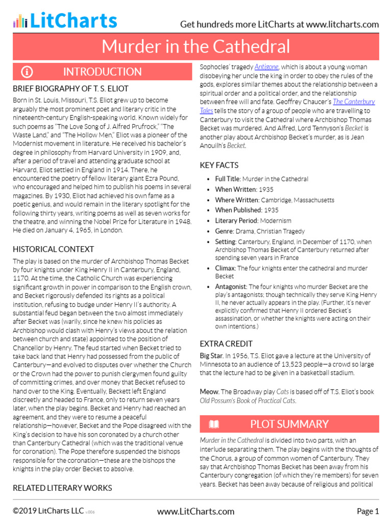 Murder in The Cathedral | PDF | T. S. Eliot | Poetry