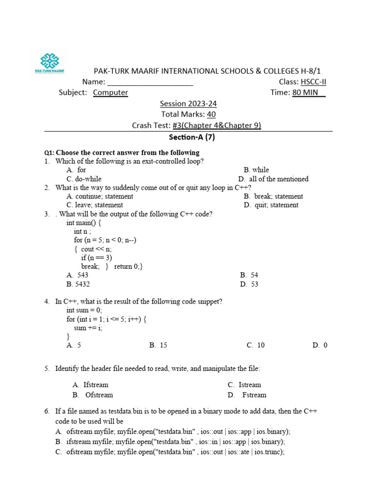 Crash3 2nd Year Comp 2024 Pdf Computer Programming Software Engineering 