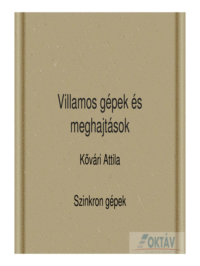 Villamos Gépek Előadás 2 - Szinkron Gépek DUF | PDF
