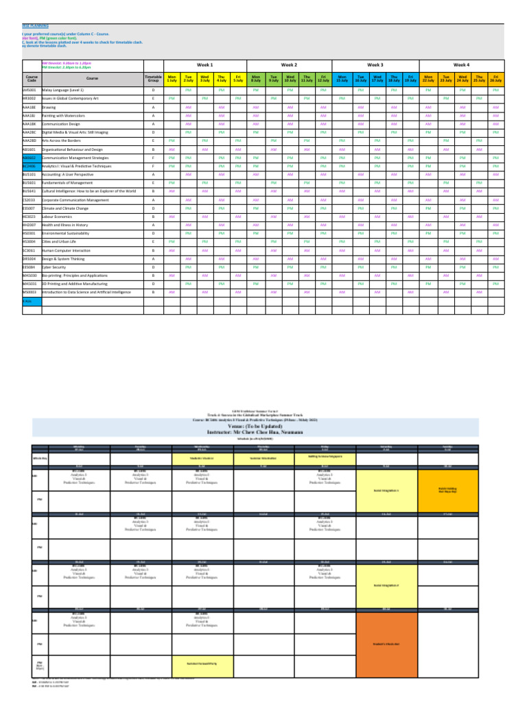 Ay2324 Detailed Summerntu Timetable - V2.3 (Toolkit for Ntu Students ...