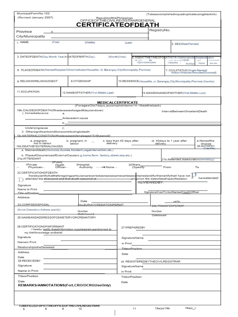 Certificate of Death | PDF | Death Customs | Anthropology