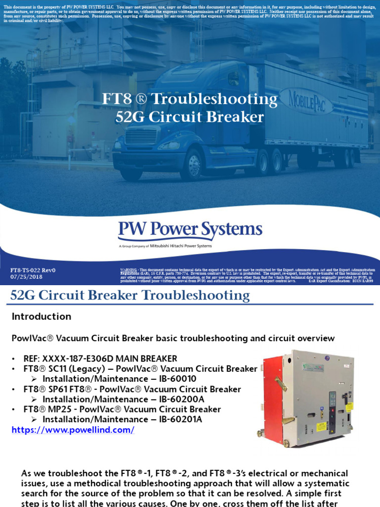 FT8-TS-022 Rev0 52G Breaker | PDF | Relay | Limited Liability Company
