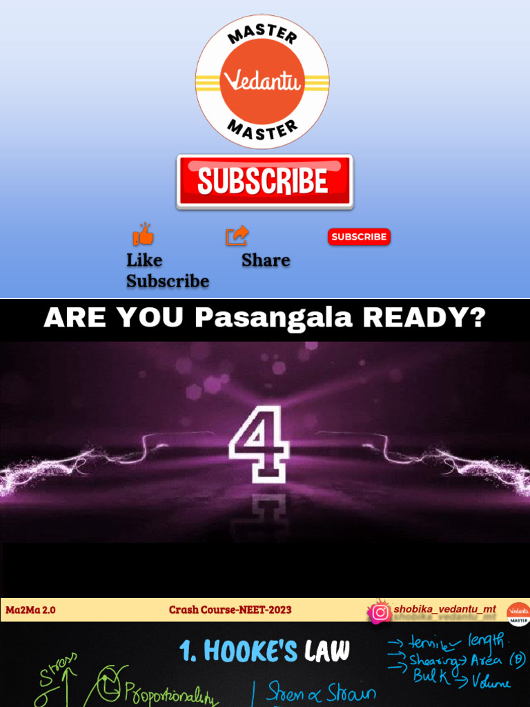 Crash Course - 1 | Download Free PDF | Elasticity (Physics) | Young's ...