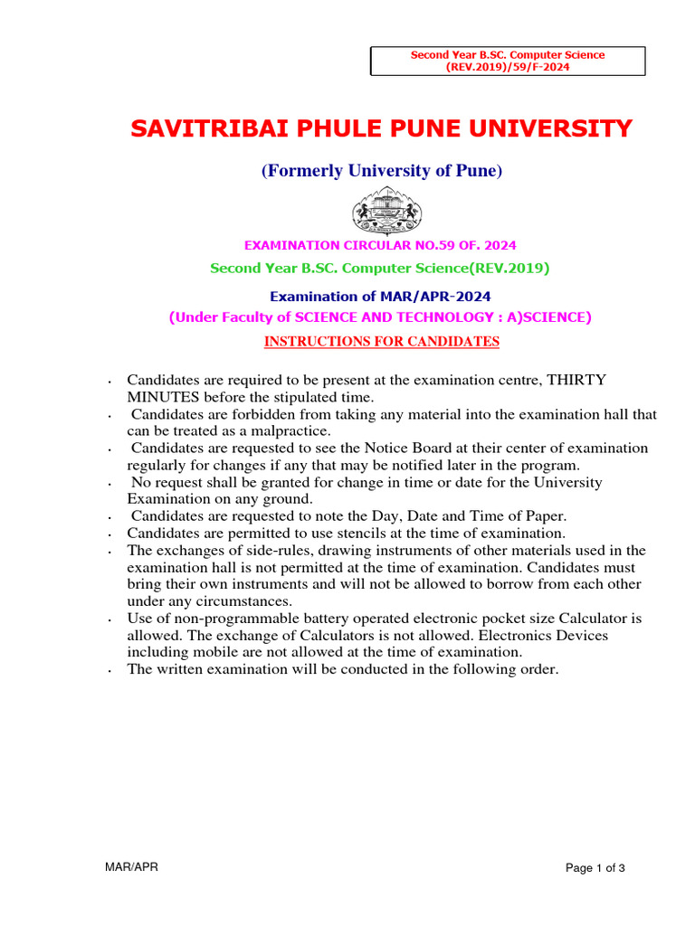 Second Year B.sc. Computer Science (REV.2019) 2024 | PDF | Computer ...