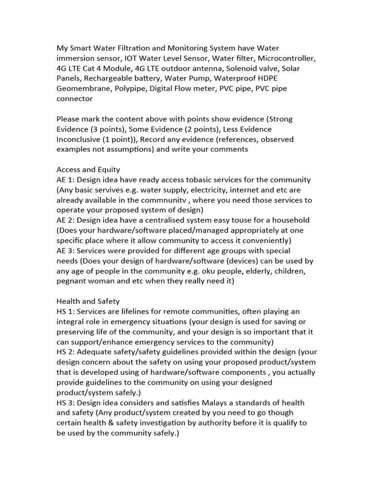 My Smart Water Filtration and Monitoring System Ha | PDF ...