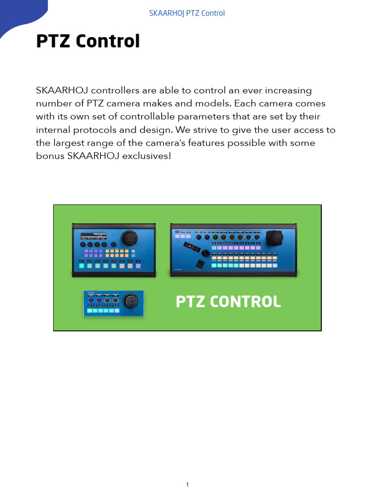 SKAARHOJ PTZ Control | PDF | Computer Network | Network Switch