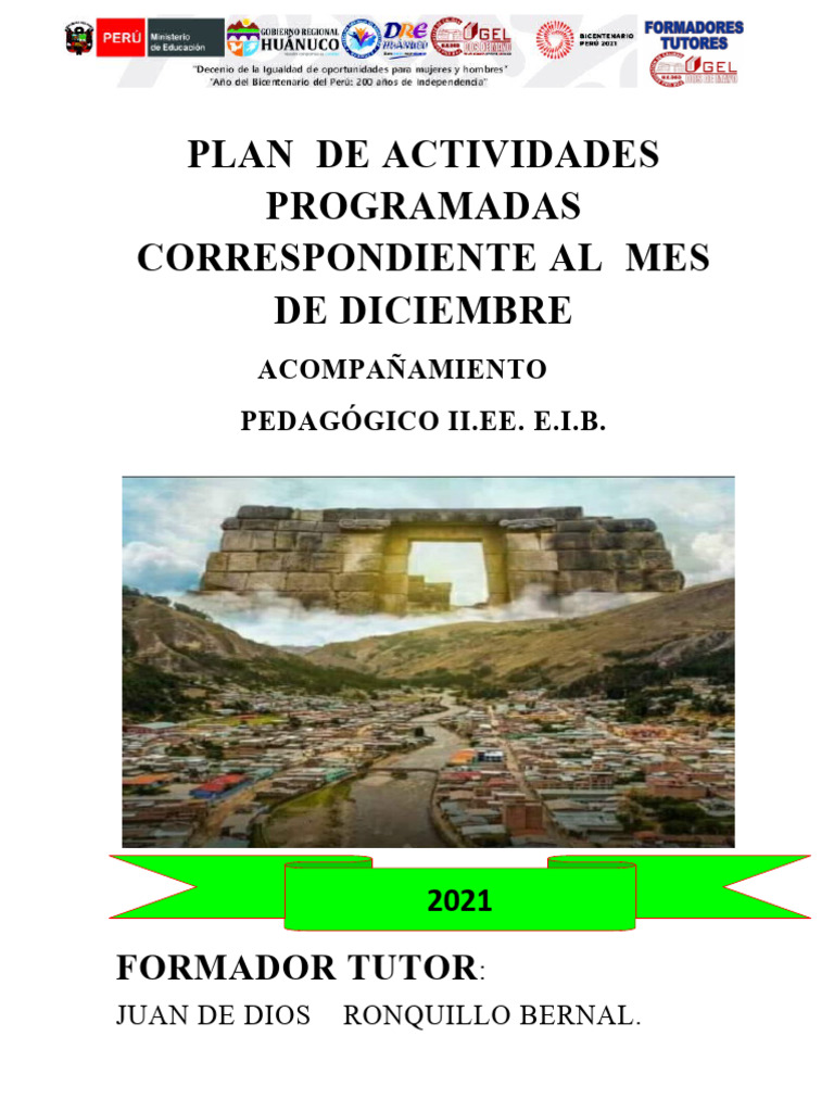 Plan FT - Prim Mes Diciembre Jrb. | PDF | Enseñando | Evaluación