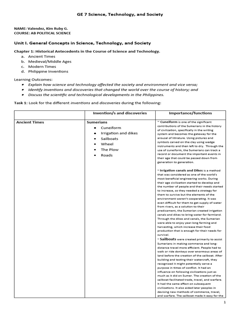 STS Module 1 | PDF | Science | Sumer