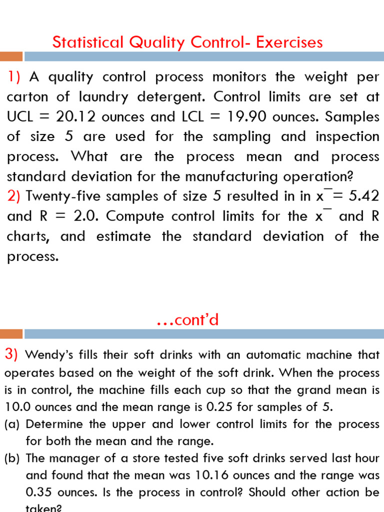 Statistical Quality Control Questions-1 | PDF | Standard Deviation ...