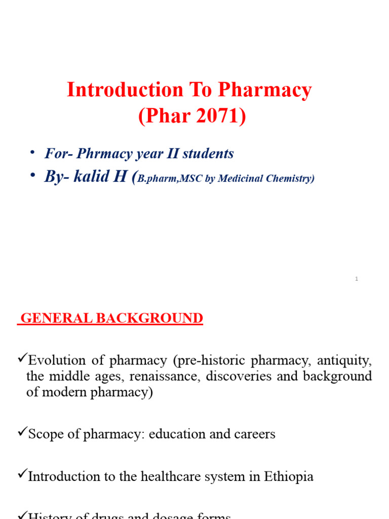 Introduction to Pharmacy Overview | PDF | Pharmacy | Medicine